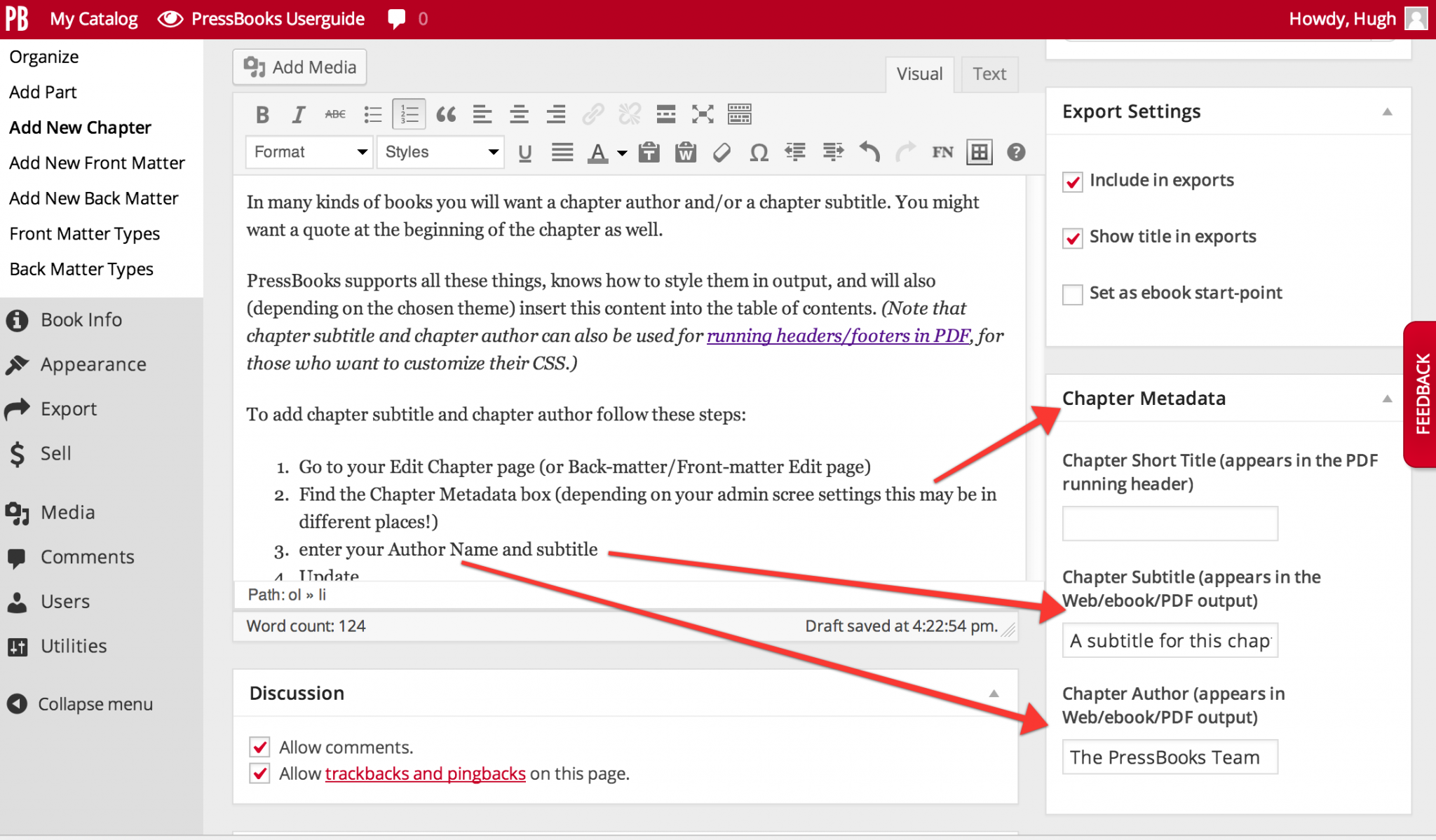 Chapter Author and Subtitle – Pressbooks User Guide